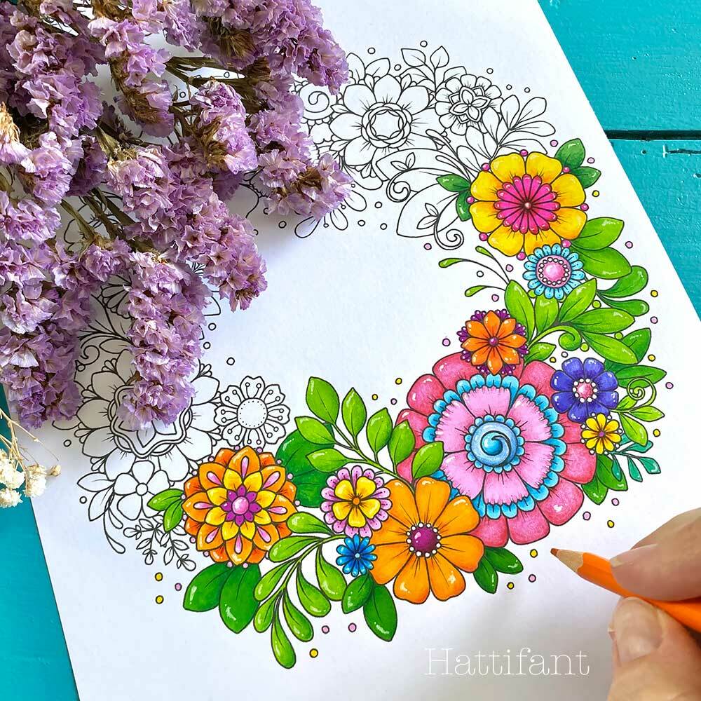 Coloring Pages | Flower Tangles