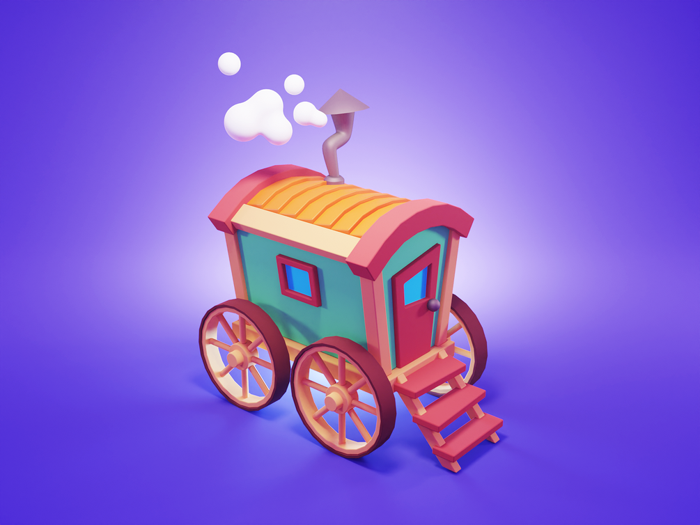 Free 3D Wagon Scene
