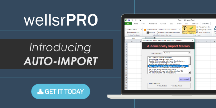wellsrPRO - the new best way to learn VBA