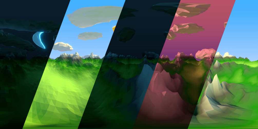 Beautiful Low Poly Skies