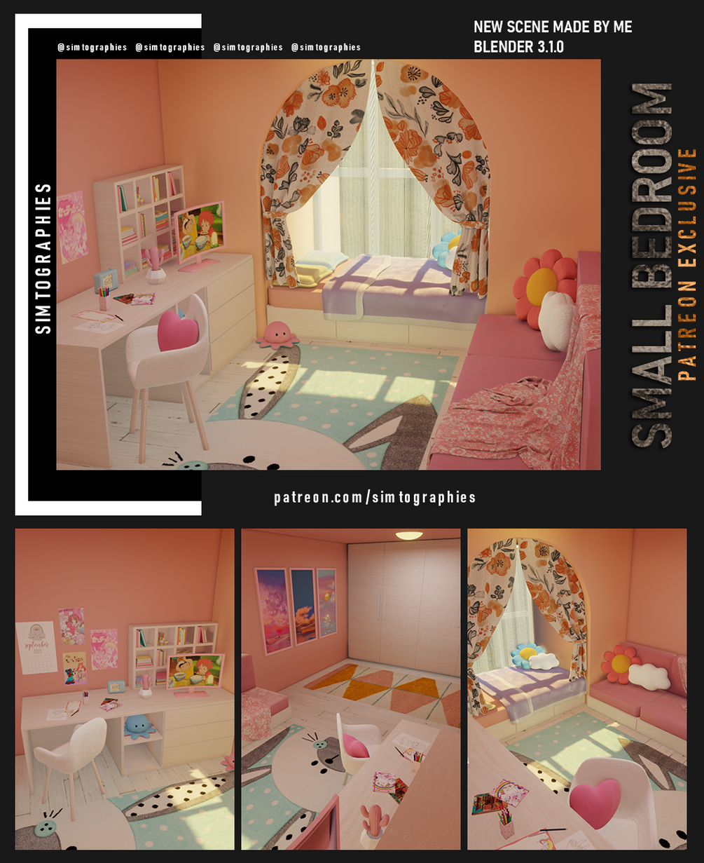 Small Bedroom Blender Scene