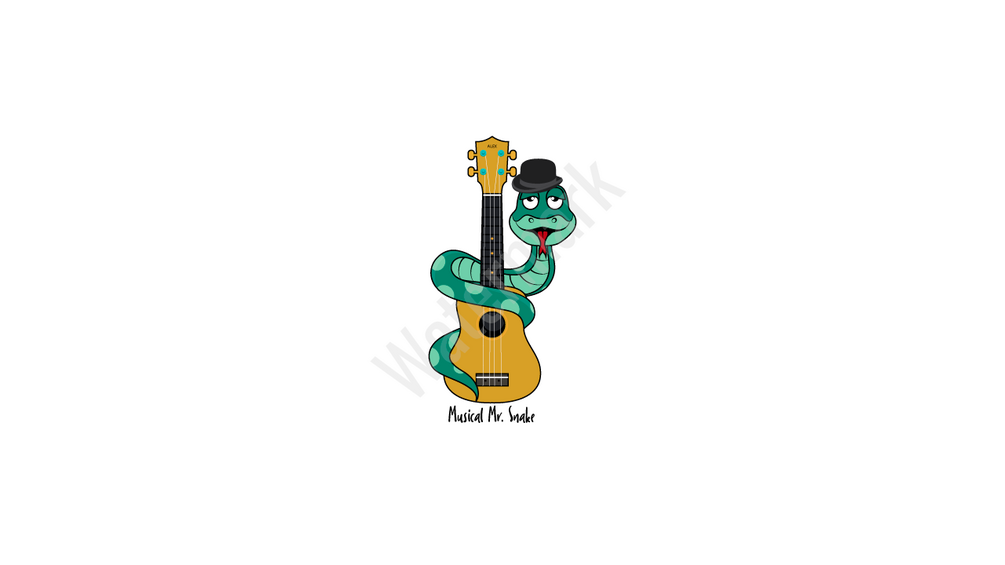 "Musical Mr. Snake", Print, illustration for T-Shirt design