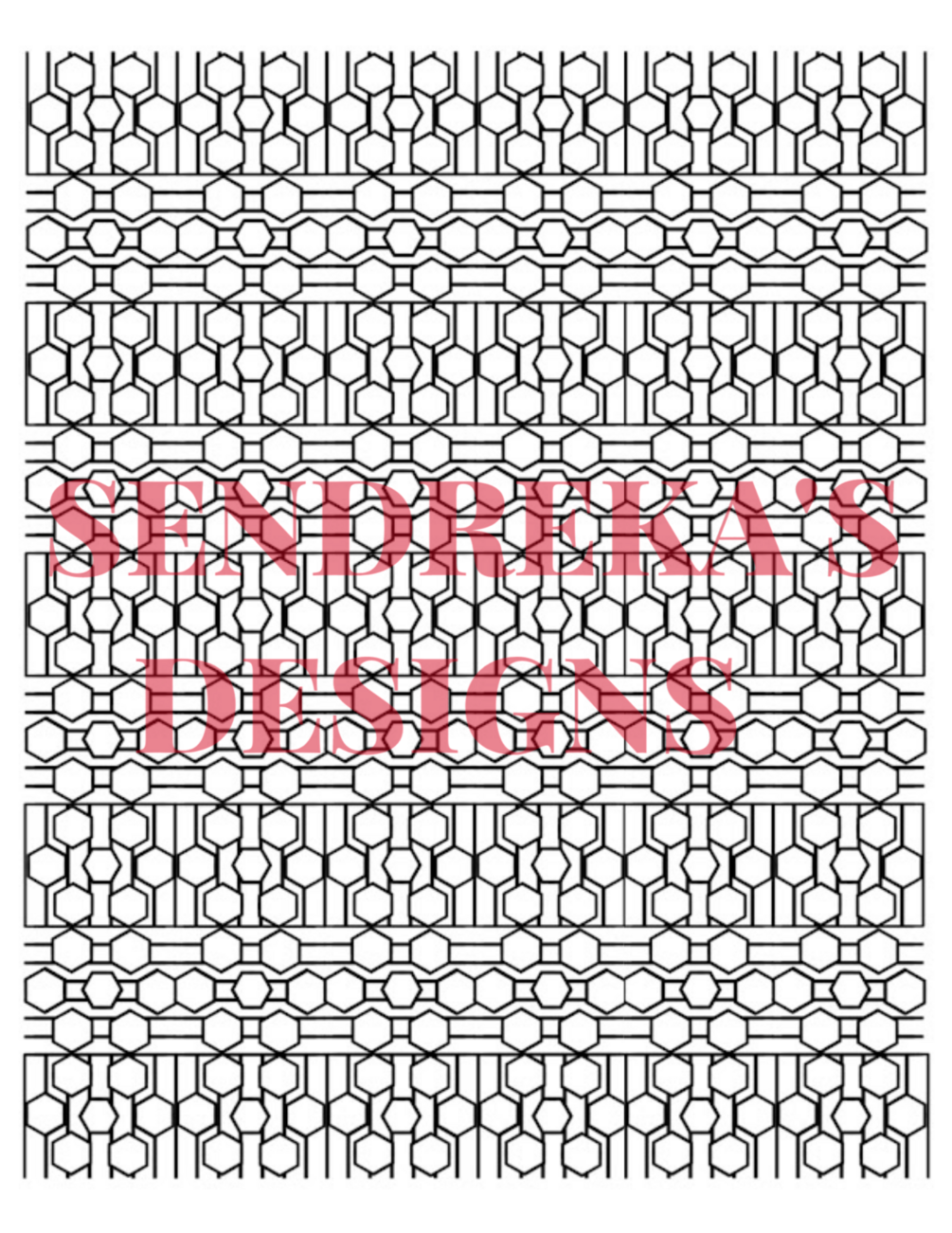 PDF Adult Coloring Page with Lines and Polygons