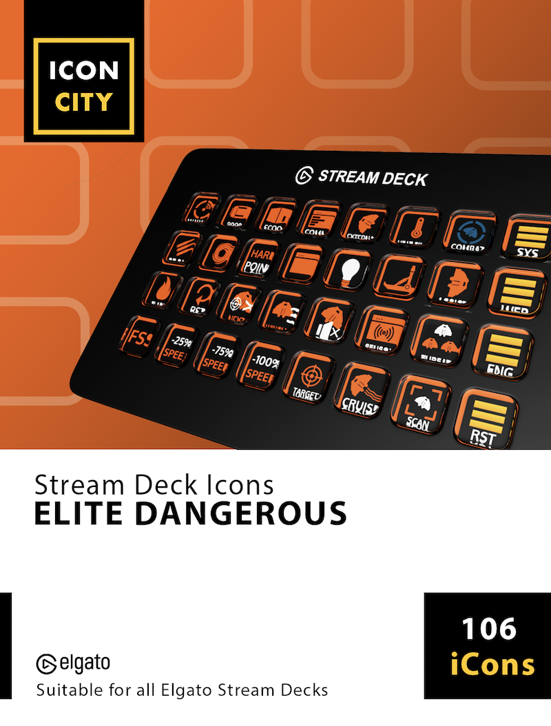 Elite Dangerous 106 icon pack for Stream Deck (NEW September 2021)