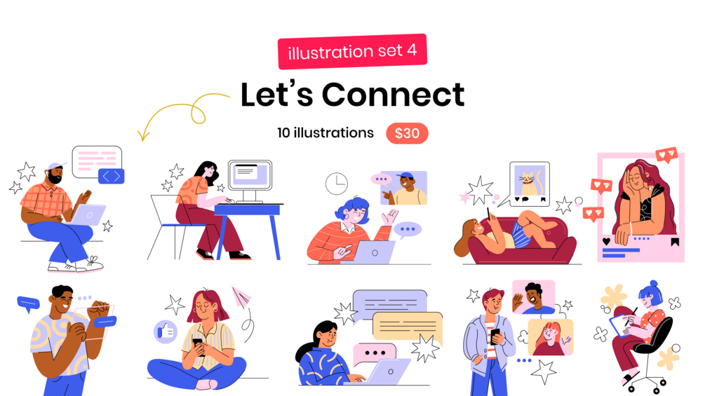 Let's Connect illustration set