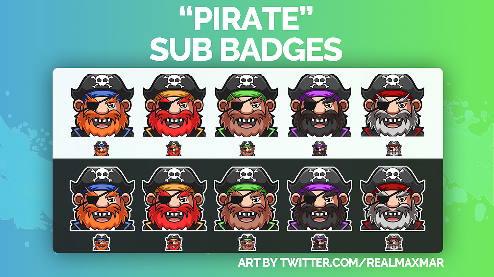 "Pirate" sub badges for Twitch