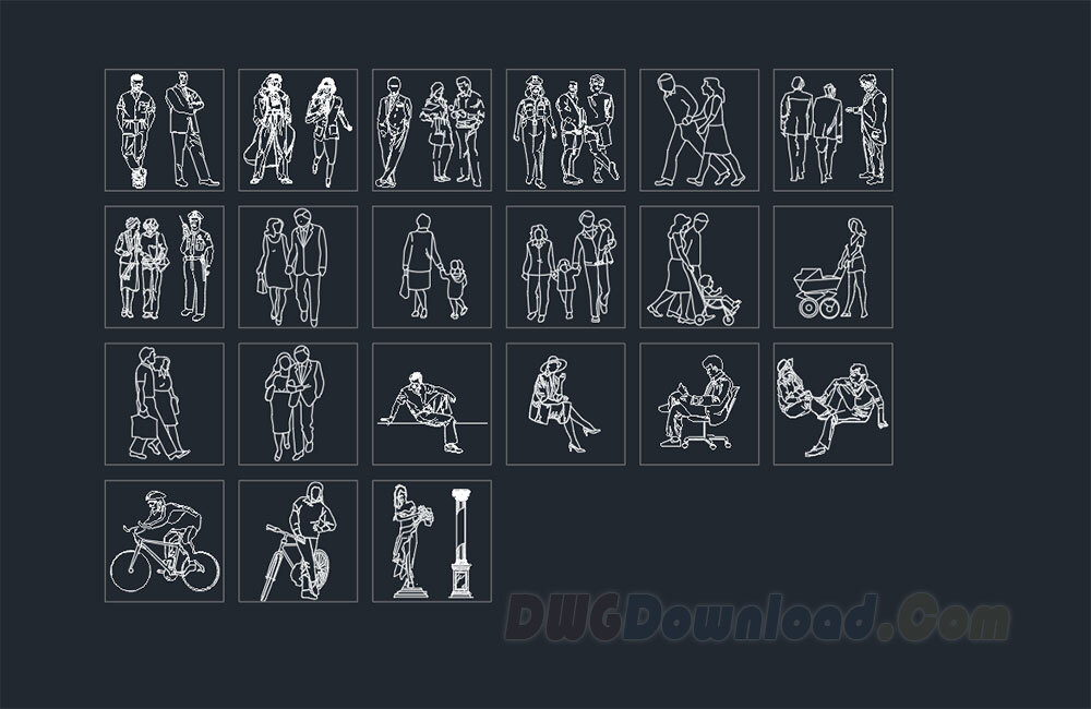 Various People Cad Block Set - FN0758