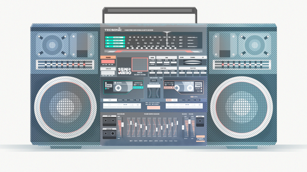 Promax Super Jumbo boombox (Vector Graphic)
