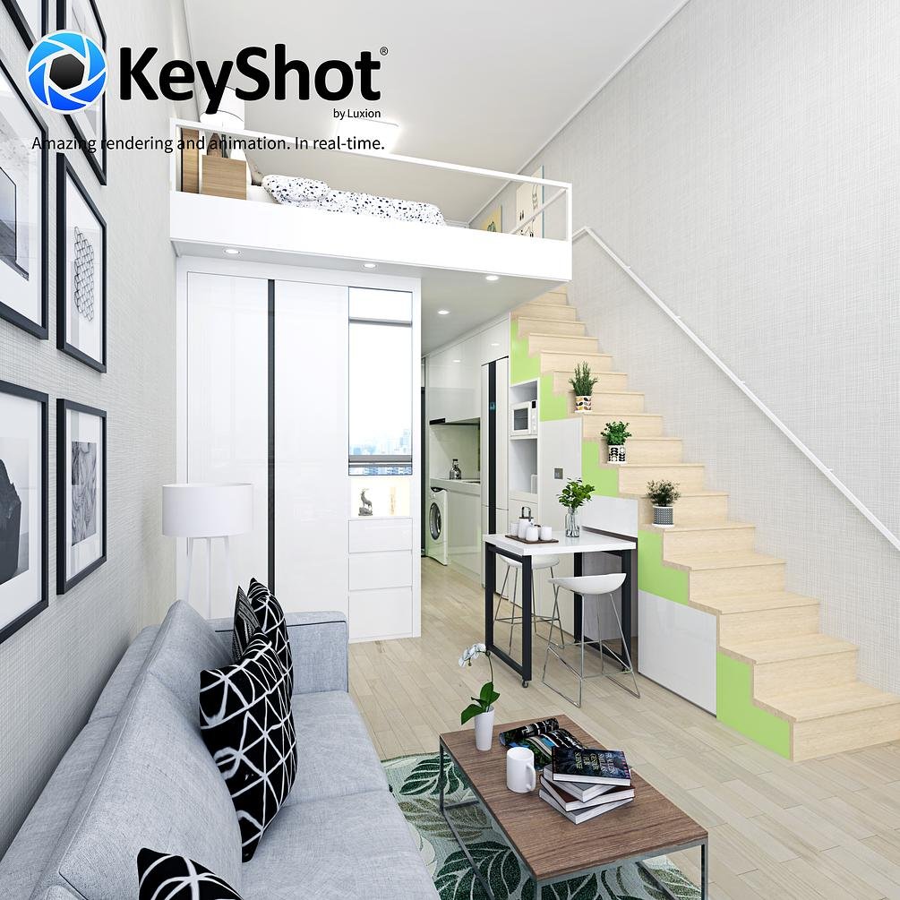 Keyshot Interior Scene - Dormitory design