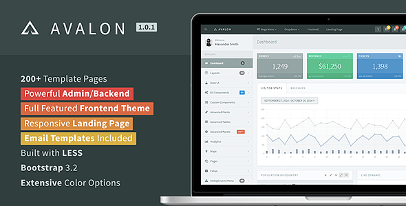 Avalon - Bootstrap Admin and Frontend Template