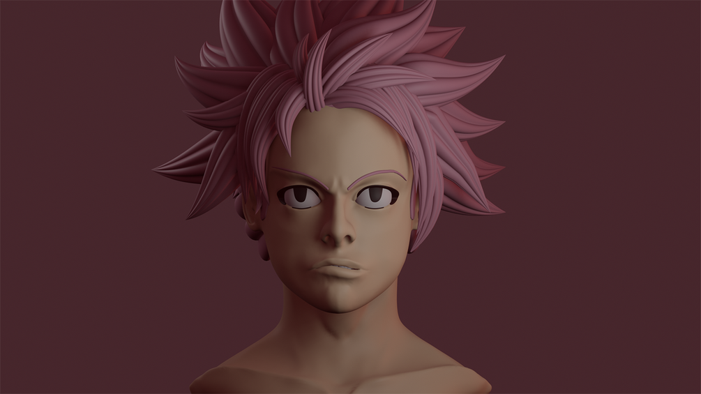 Natsu Dragneel 3d blender Stylized model