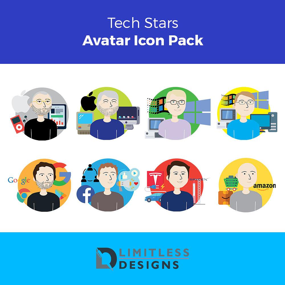 FREE Tech Stars Avatar Illustrations