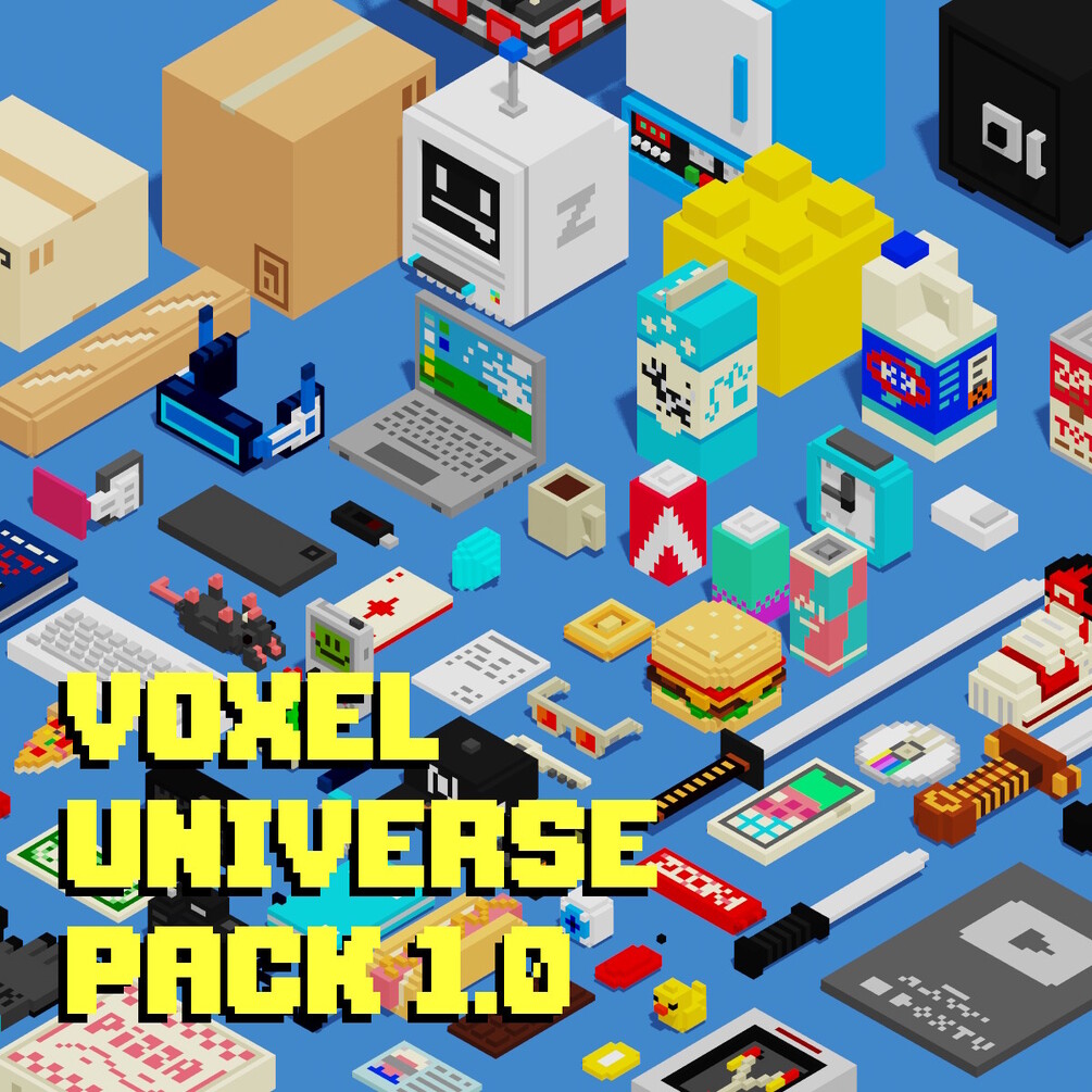 VOXEL UNIVERSE PACK - 268 Cute little 3D assets made out of voxels