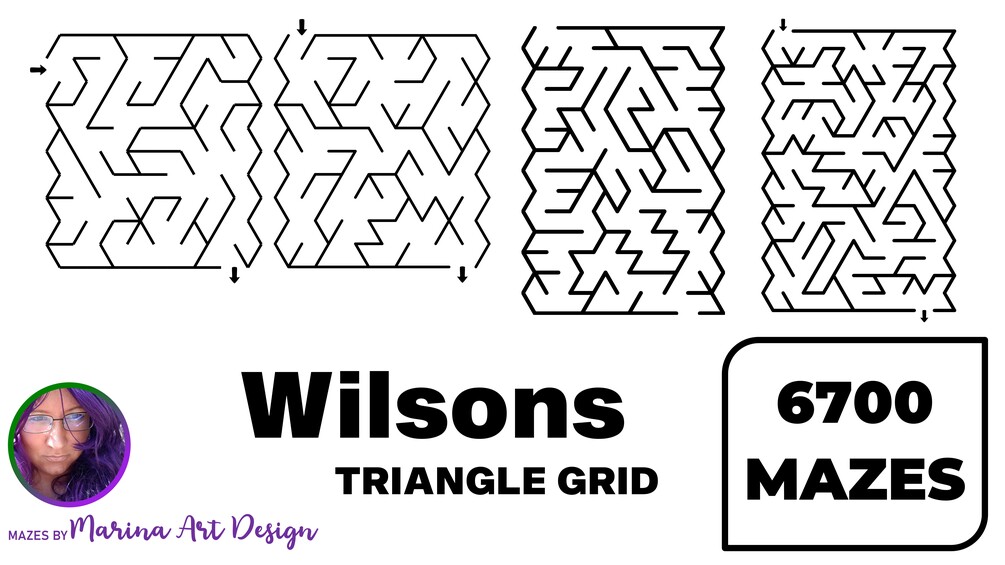 6700 Mazes Using Wilsons Algorithm Triangle Grid SVG/PNG - Book ...