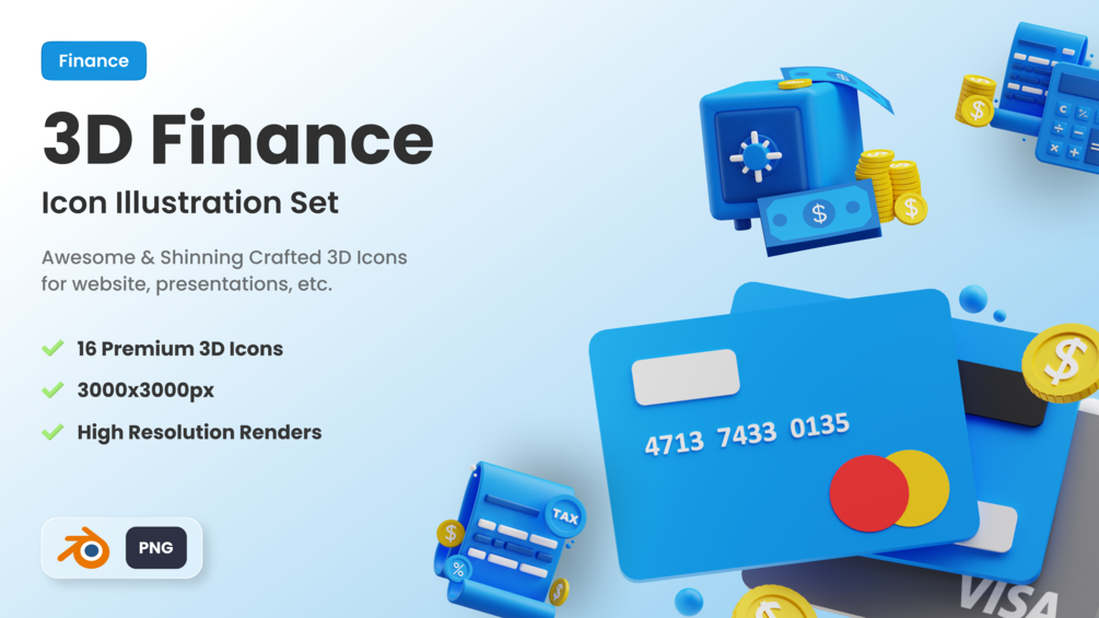 Finance 3D Icon Set