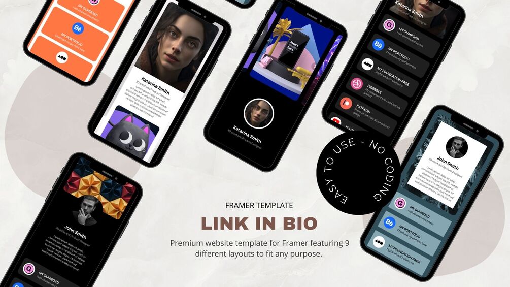 Link In Bio - Premium Responsive Framer template