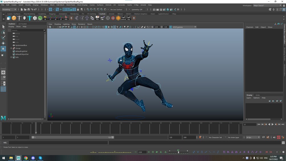 Spiderman Blue Maya Rig