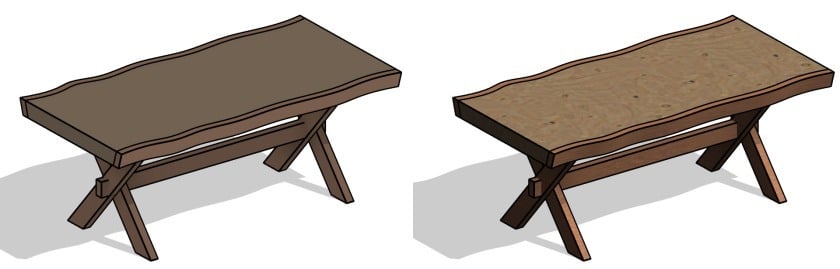 Revit Família - Mesa rústica