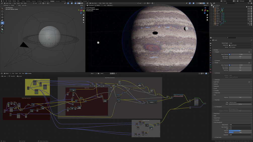 Procedural Gas Giant for Blender 3.2