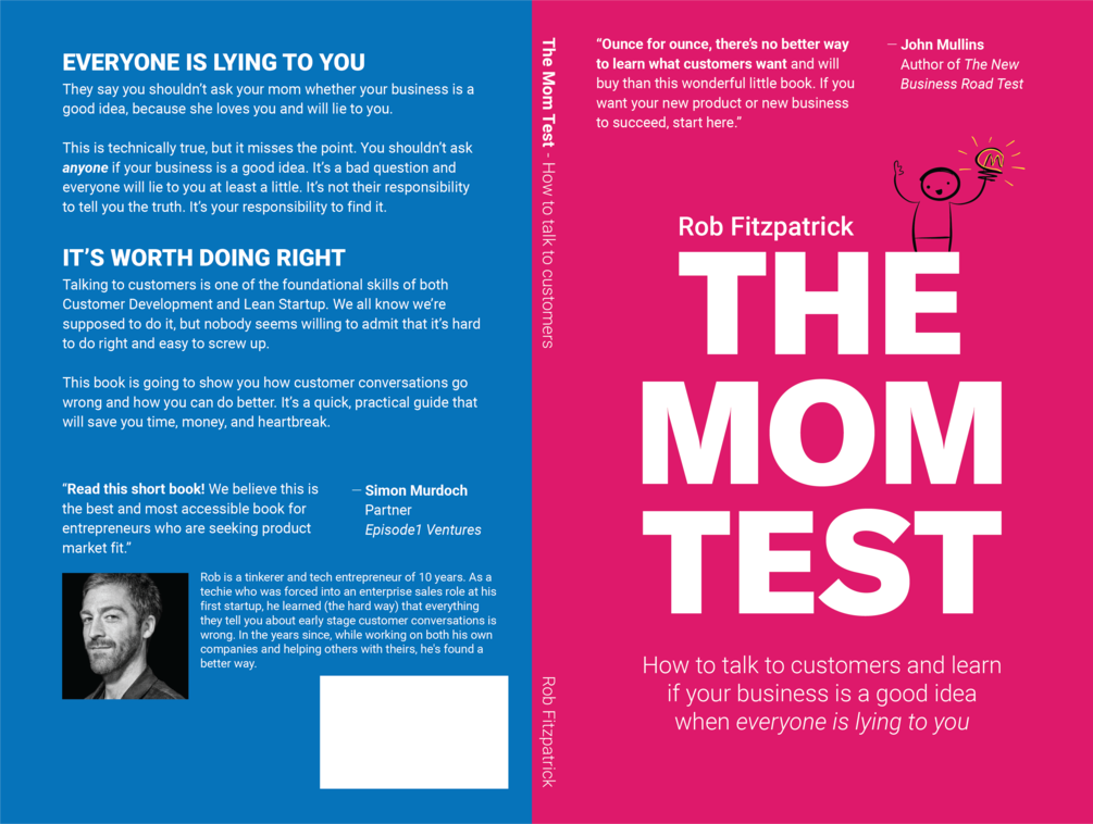 Book 'The Mom Test by Rob Fitzpatrick