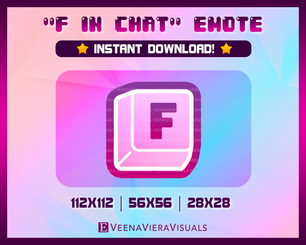 F in Chat Emote | Premade for Twitch & Discord | Instant Download!