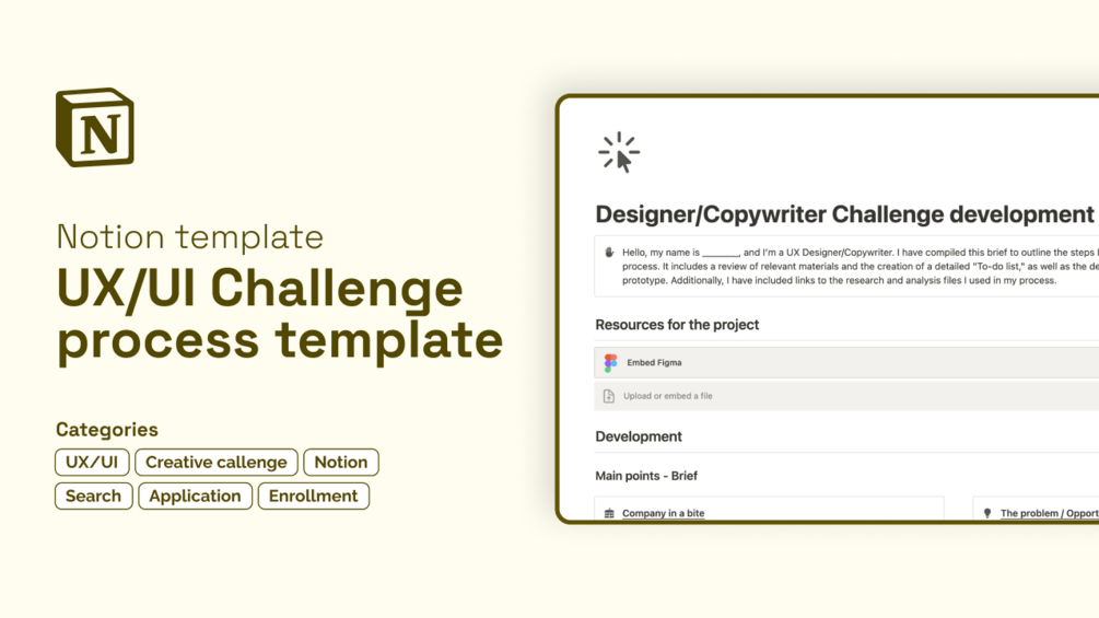 Free UX/UI Challenge Blueprint Template