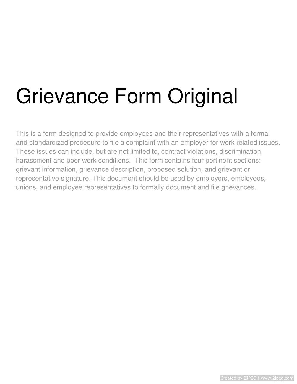 Grievance Form Original
