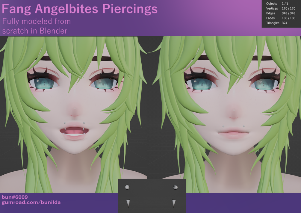 Fangs Piercing (FREE) Asset For VRChat