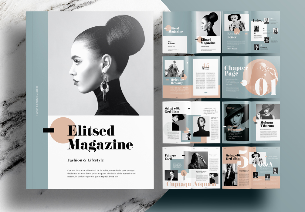 Green Modern Magazine Layout (InDesign)