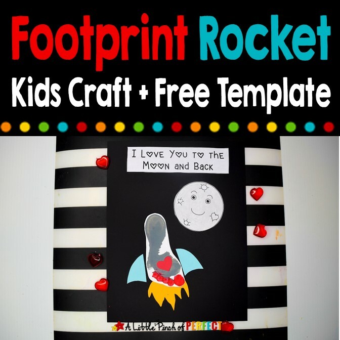 Footprint Rocket Kids Craft Template