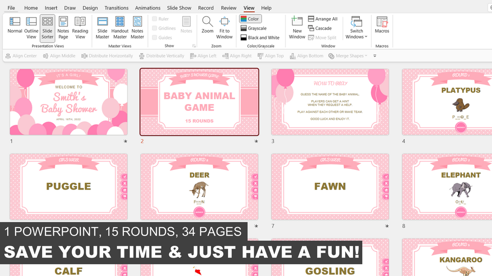 Baby Animal Game Virtual Girl Baby Shower Games for Zoom | Virtual Baby ...