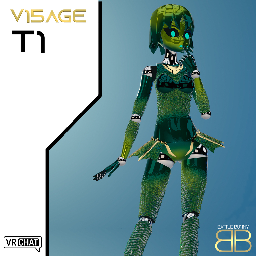 [Original 3D Model] V15AGE T1 Marine Monster Girl Robot VRChat Avatar