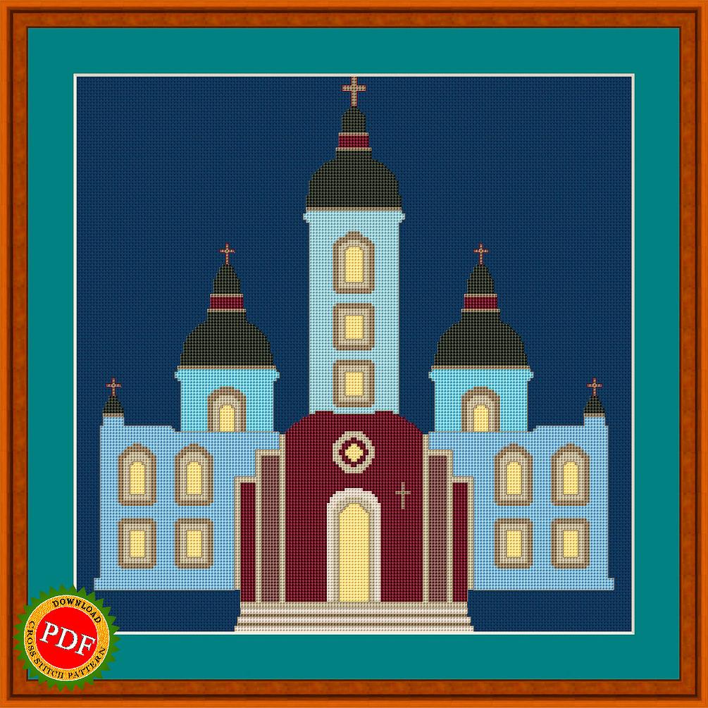 Catholic cathedral cross stitch pattern | Catholic Church