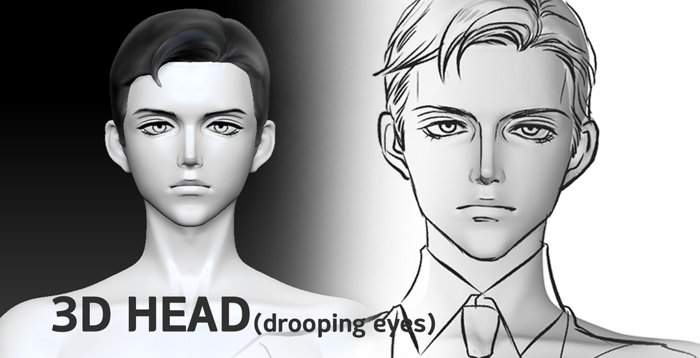 drooping eyes_3D Head(Clip studio)