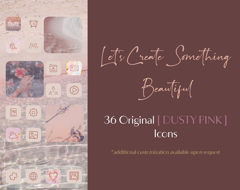 36 NEW ios14 App Icons Boho Tribal [Aesthetically Pleasing Dusty Pink ...