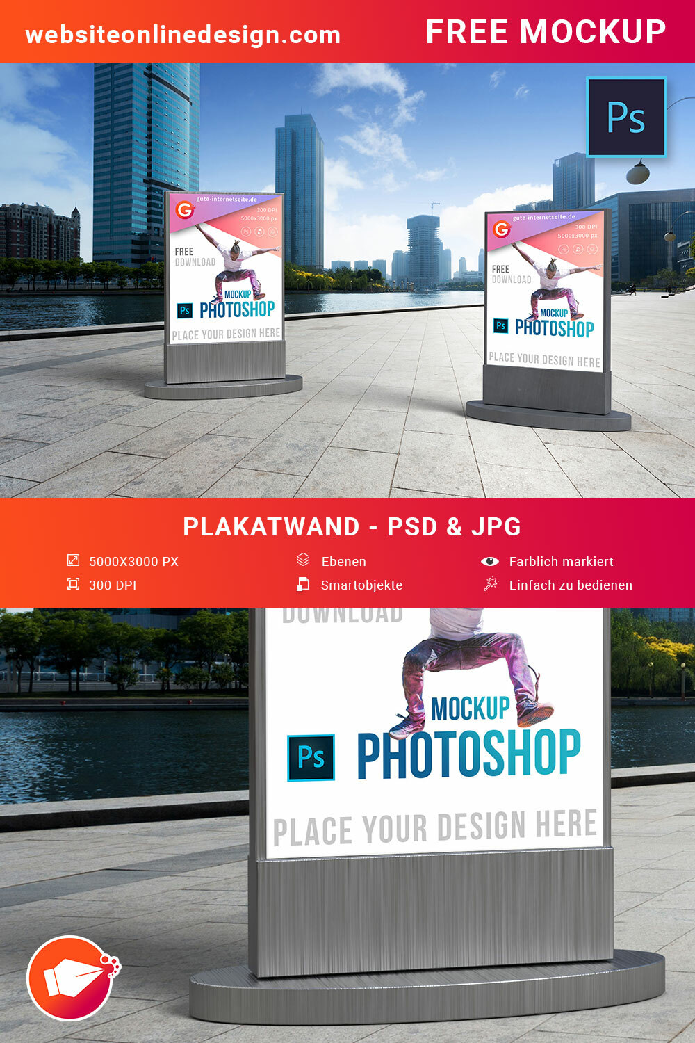 Plakatwand Mockup PSD