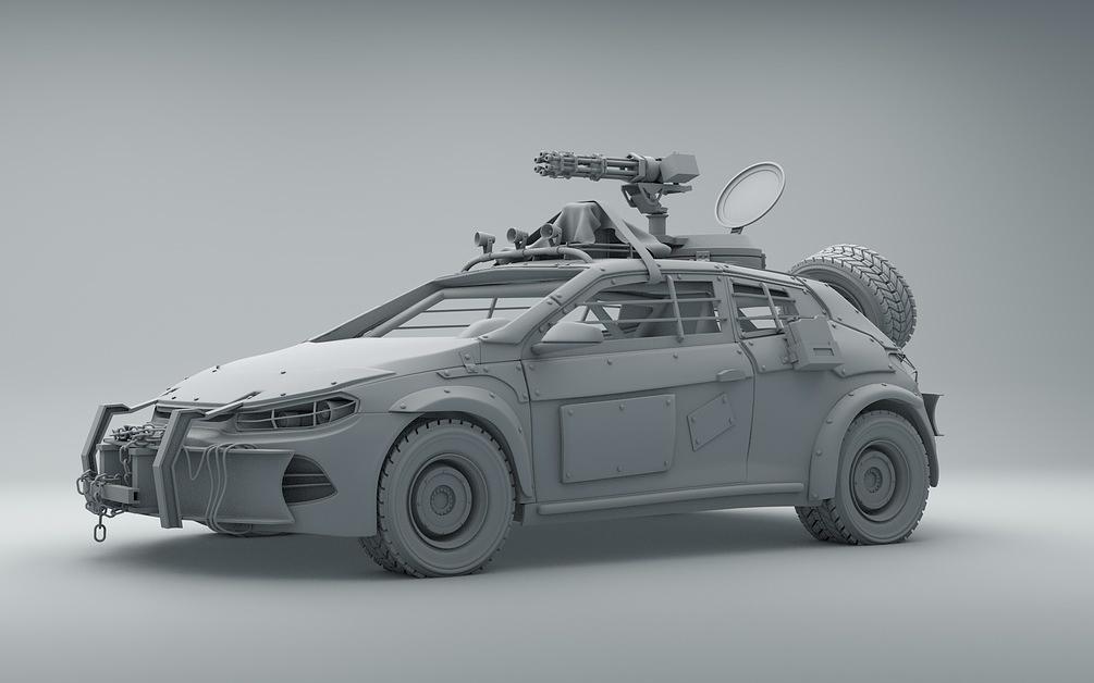 VW Scirocco Post Apo Car Model 3D