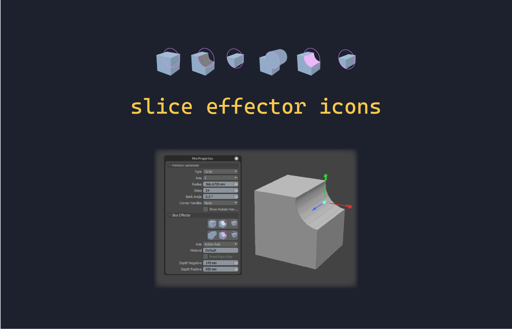 Slice Effector Icons for Modo