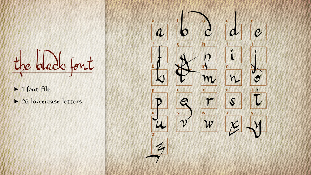 Black Zodiac Font, from 13 Ghosts