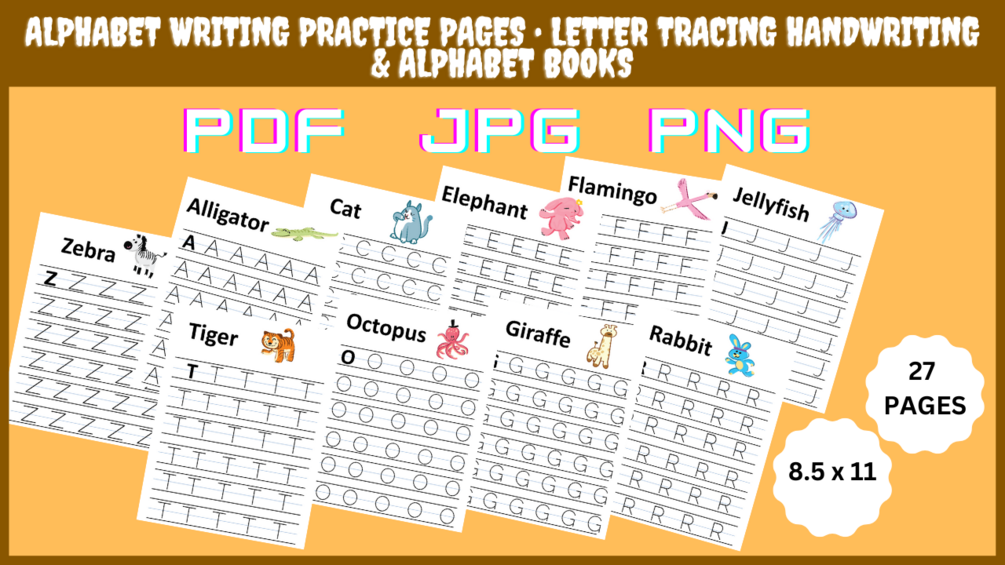 Alphabet Writing Practice Pages Letter Tracing Handwriting Alphabet 