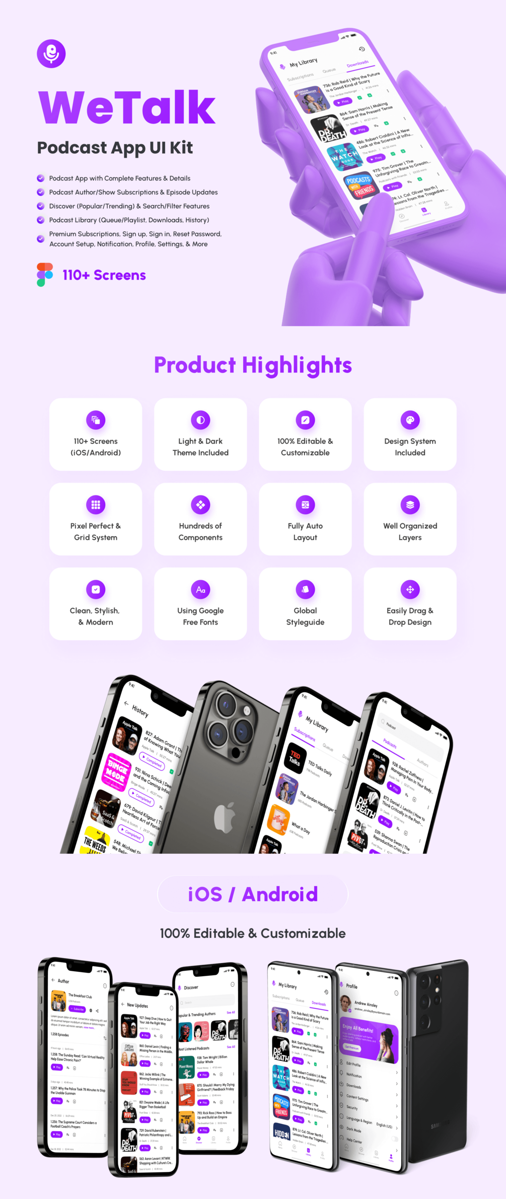 WeTalk - Podcast App UI Kit
