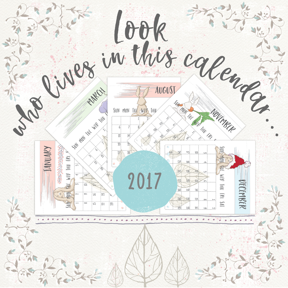 2017 Monthly Wall Calendar in a Cute Pastel Version