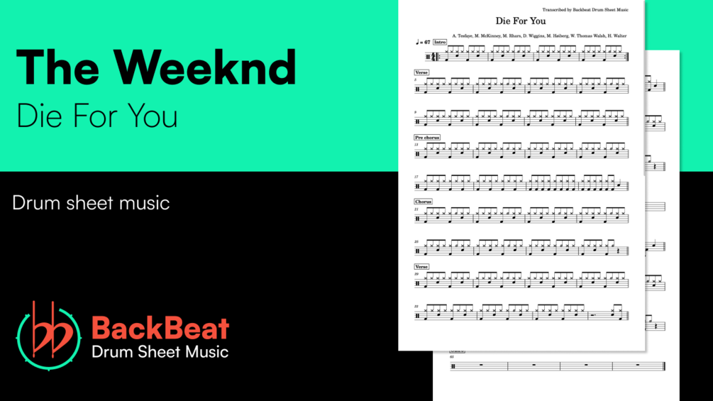 The Weeknd - Die For You (Drum Sheet Music)