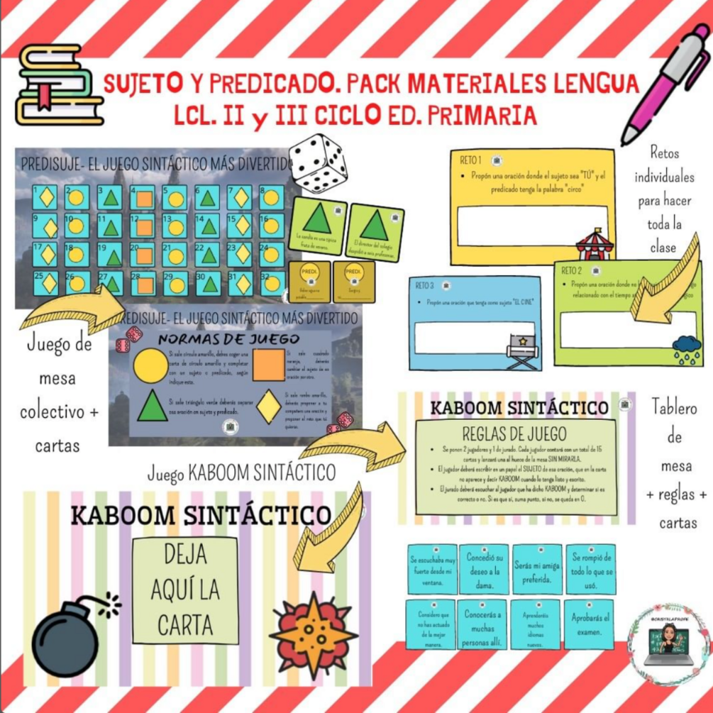 PACK EL SUJETO Y PREDICADO. II y III CICLO ED. PRIMARIA