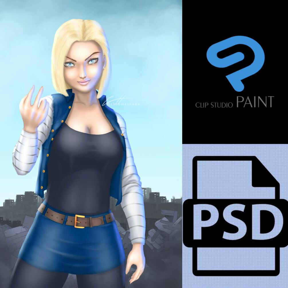 Android 18 - Dragon Ball Z + Full Resolution + No Watermarks + .PSD File