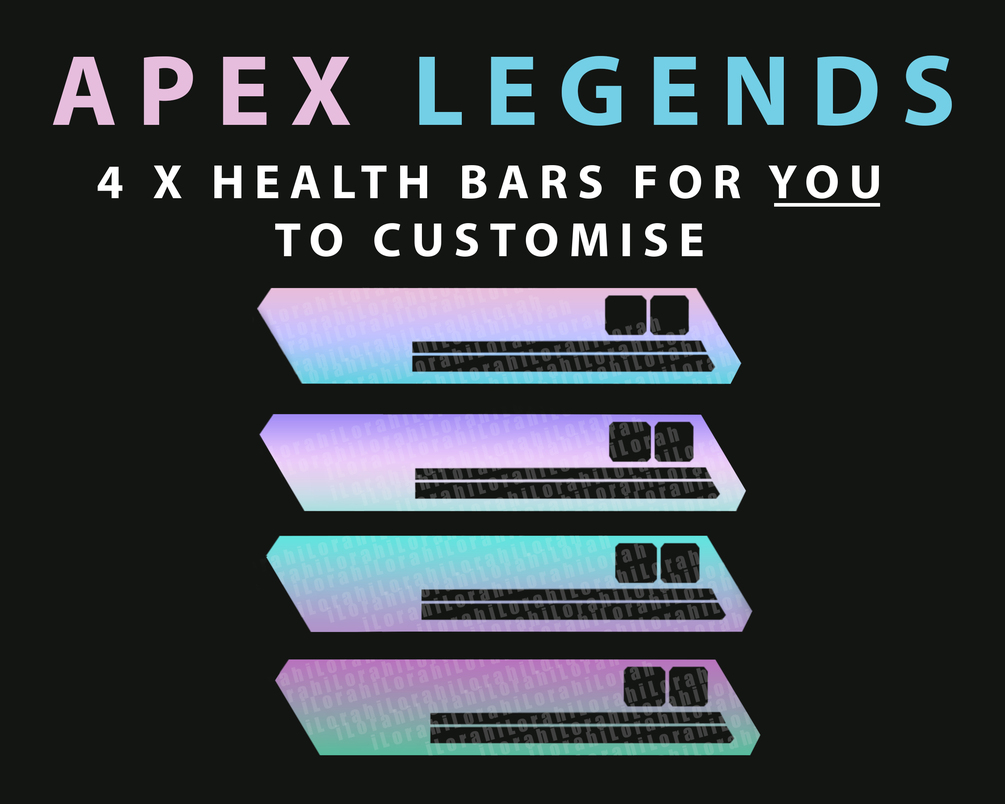 Apex Legends Customisable HUD Health Bar Pastel IrIdescent Overlay For ...