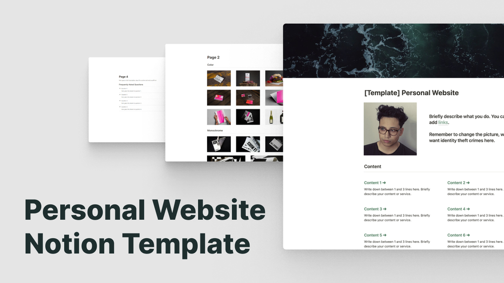 Personal Website Notion Template