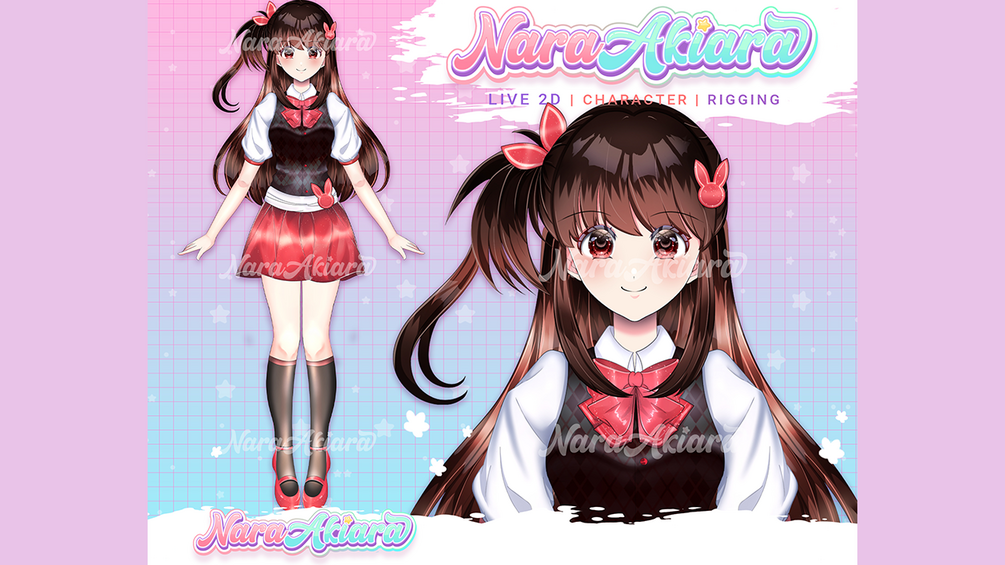 Live2d Vtuber Model Brown Hair Anime Girl