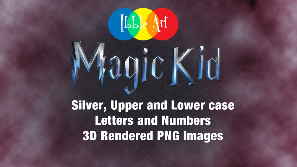 Magic Kid Metal 3D Rendered Uppercase and Lowercase Alphabet - separate ...
