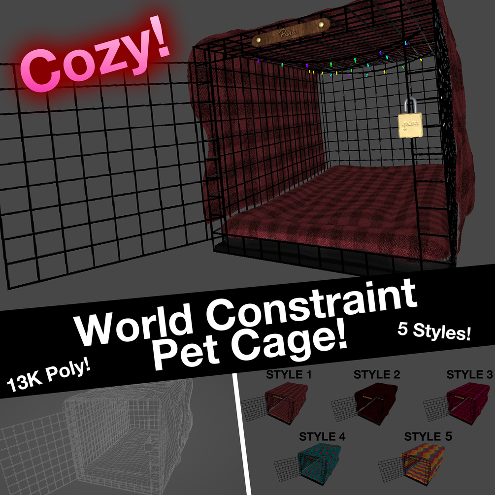 [VRC] Pet Cage! World Constraint & Rigged with Animations! Easy Install!